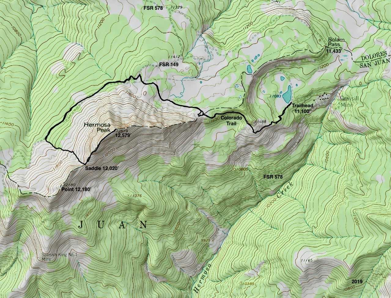 Earthline: The American West: Hermosa Peak, 12,579', Via Bolam Pass Road
