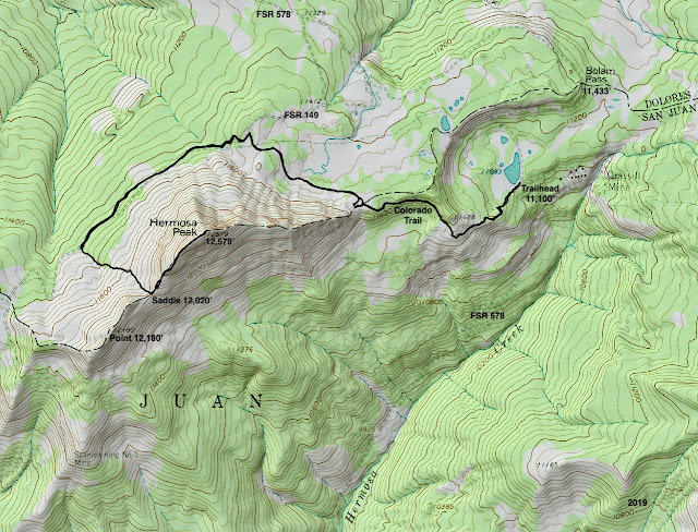 Earthline: The American West: Hermosa Peak, 12,579', Via Bolam Pass Road