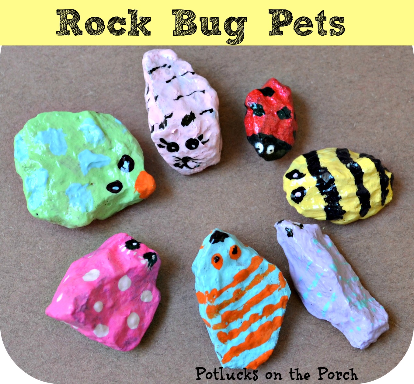 Potlucks on the Porch: Rock Bug Pets