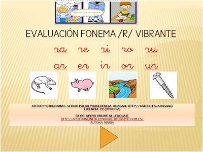 Apoyo online al lenguaje: EVALUACIÓN FONEMA /R/