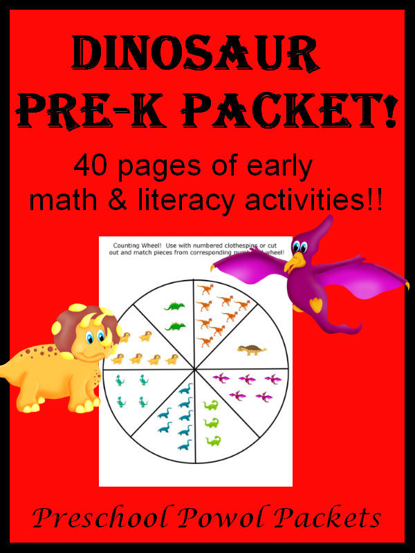 Dinosaur Preschool Packet {3 Day FREEBIE!!} | Preschool Powol Packets