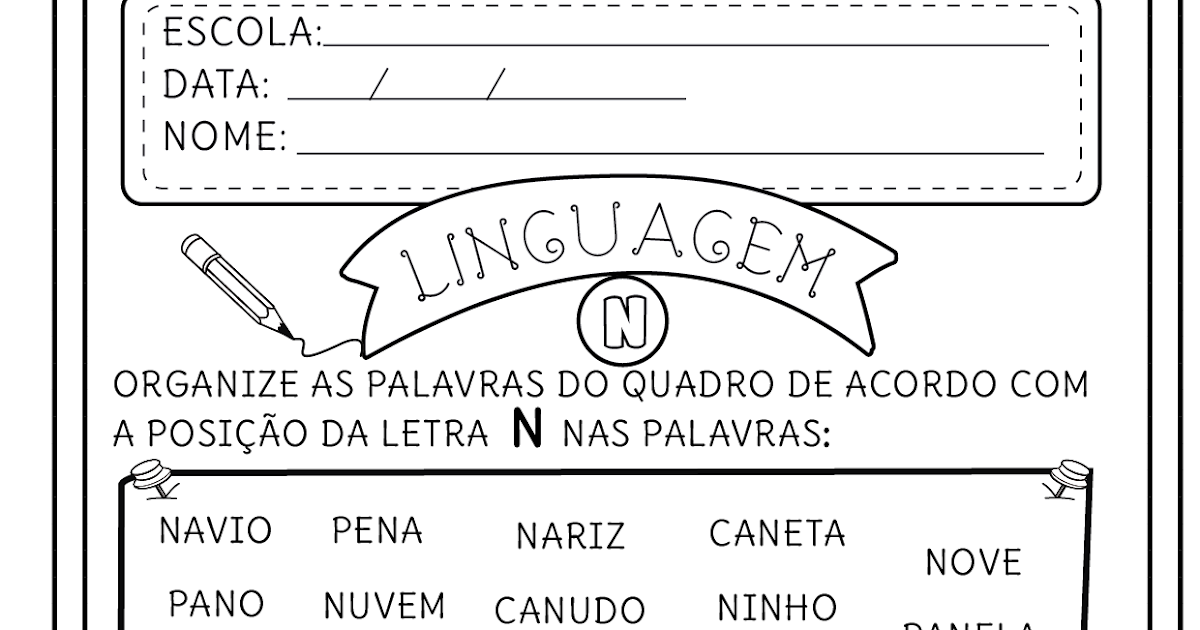 Atividades Letra N - N Inicial