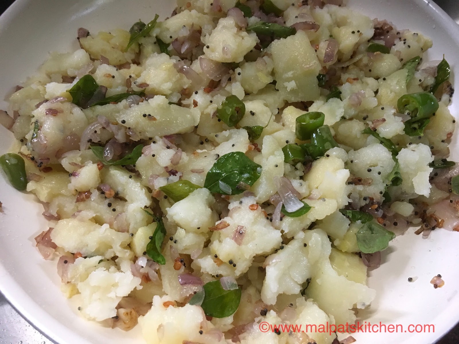 POTATO WHITE PODIMAS, how to make white aloo podimas ~ Malpats Kitchen