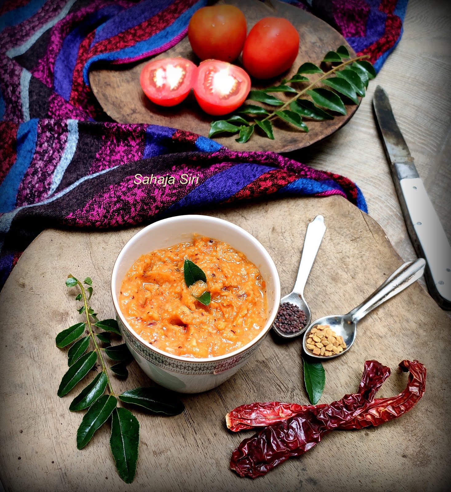 Tomato Chutney/ Sweet & sour tomato onions chutney