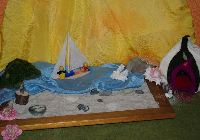passengers on a little spaceship: summer nature table - at the beach