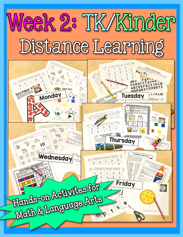Fall WEEK 2 - TK/Kinder Distance Learning Packet! (NO PREP PRINTABLES ...