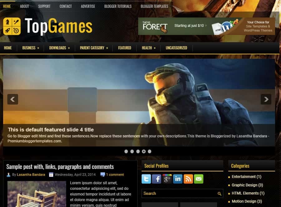 10 Best Free Responsive Gaming Blogger Template 2020 - Backlinkn
