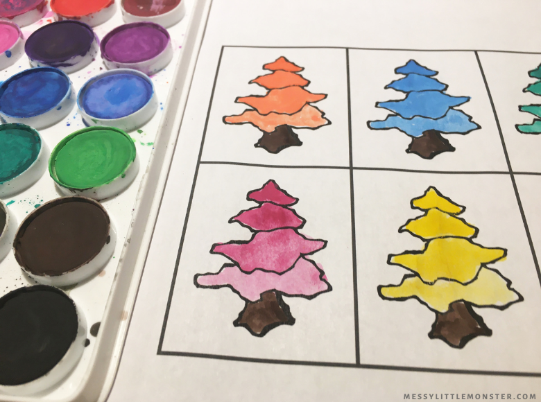 Christmas Tree Pop Art Project for Kids - Messy Little Monster