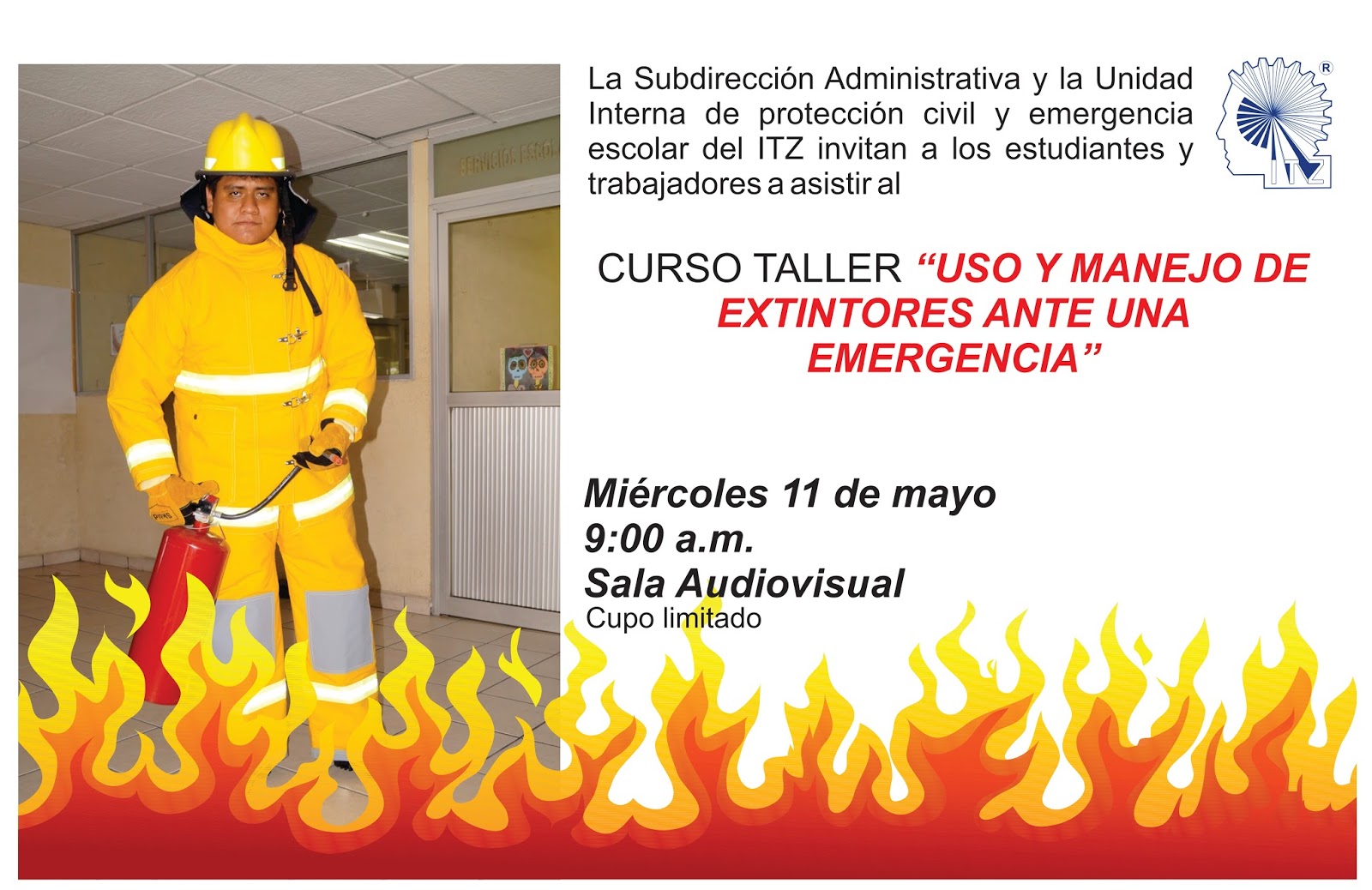 IT DE ZACATEPEC: • CURSO TALLER “USO Y MANEJO DE EXTINTORES ANTE UNA EMERGENCIA”