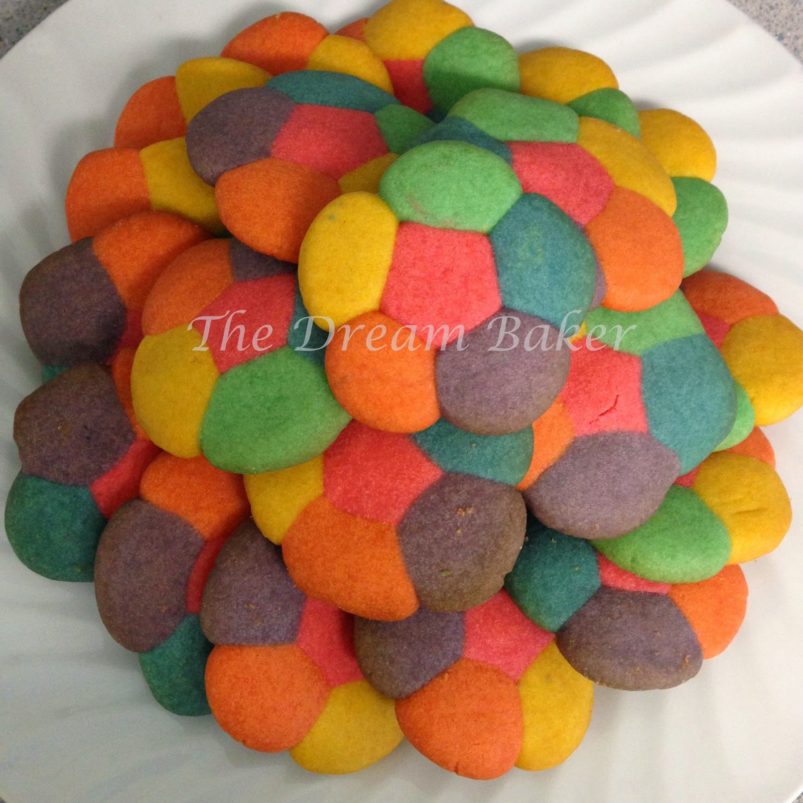 The Dream Baker...: Rainbow Flower Butter Cookies