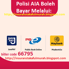 Cara Bayar Takaful AIA Guna JomPay
