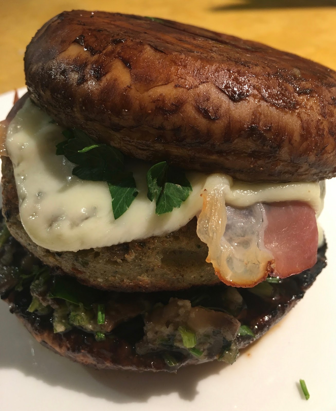 The Portobello mushroom "bap," the ultimate breadless burger