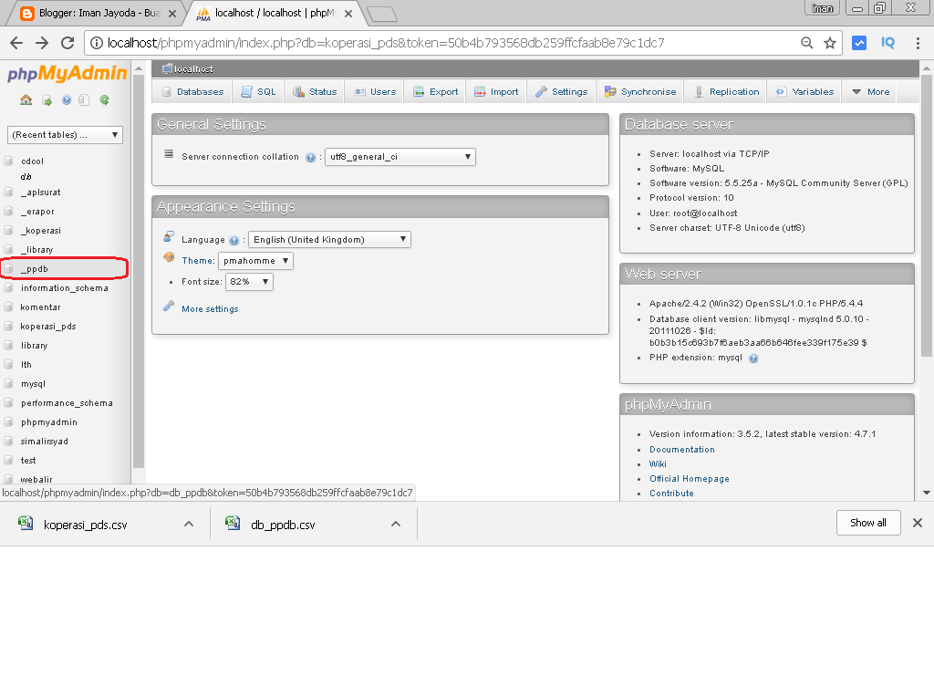 Cara Eksport Import Database MySql di Phpmyadmin