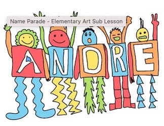 Art Sub Lessons: 5 Back to School Art Sub Plans - Name Designs