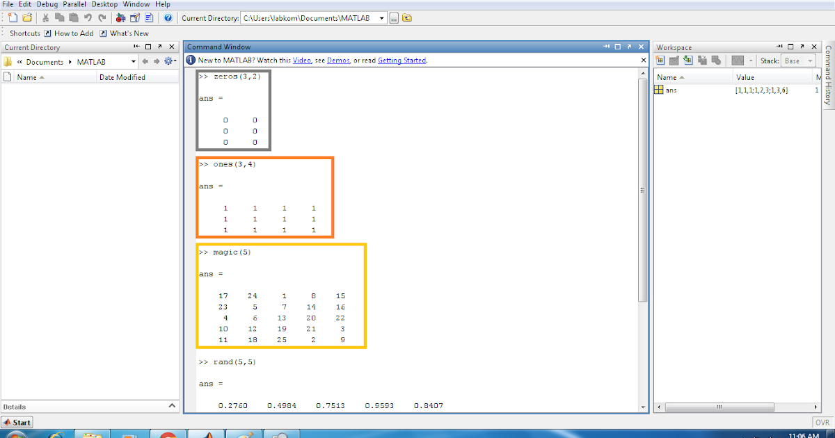 DFML: Belajar MATLAB R2008b (Pertama)