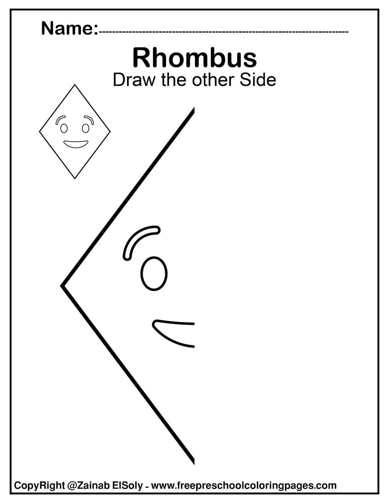 Set of Symmetry draw the other half of the picture (Shapes)
