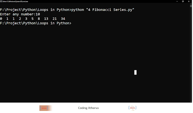 9 Program to print Fibonacci Series using Python ~ Coding Atharva