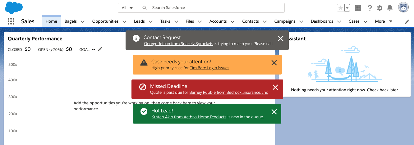 Salesforce Notification Options