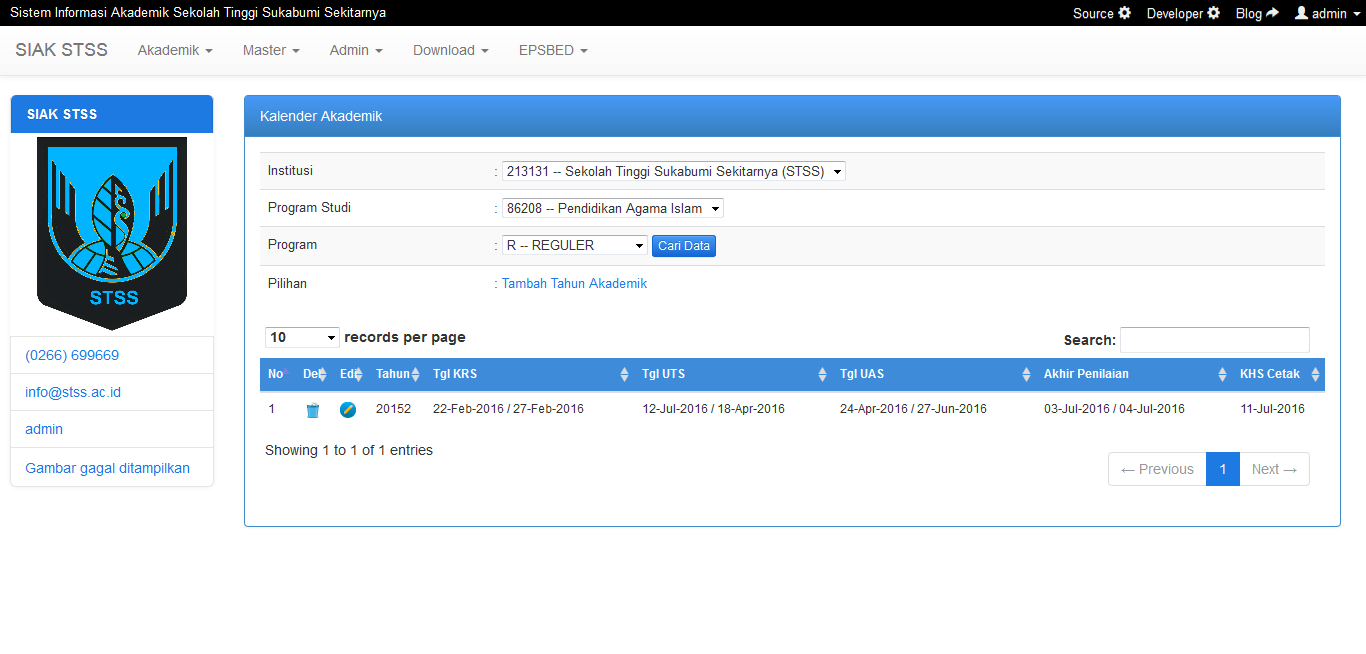 Source Code PHP MySQL Sistem Informasi Akademik Mahasiswa