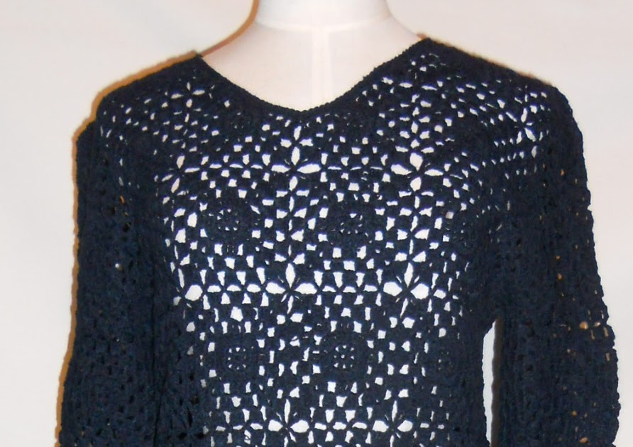 Cufarul lu'Pufy: Pulover negru crosetat