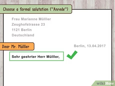 German Business Letter Format - Birthday Letter