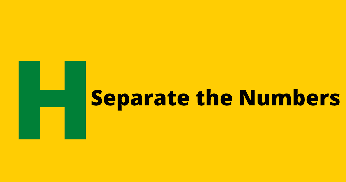 Hackerrank Separate The Numbers Problem Solution