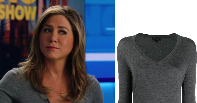 Jennifer Aniston in grey v-neck sweater on The Morning Show ~ TV ...