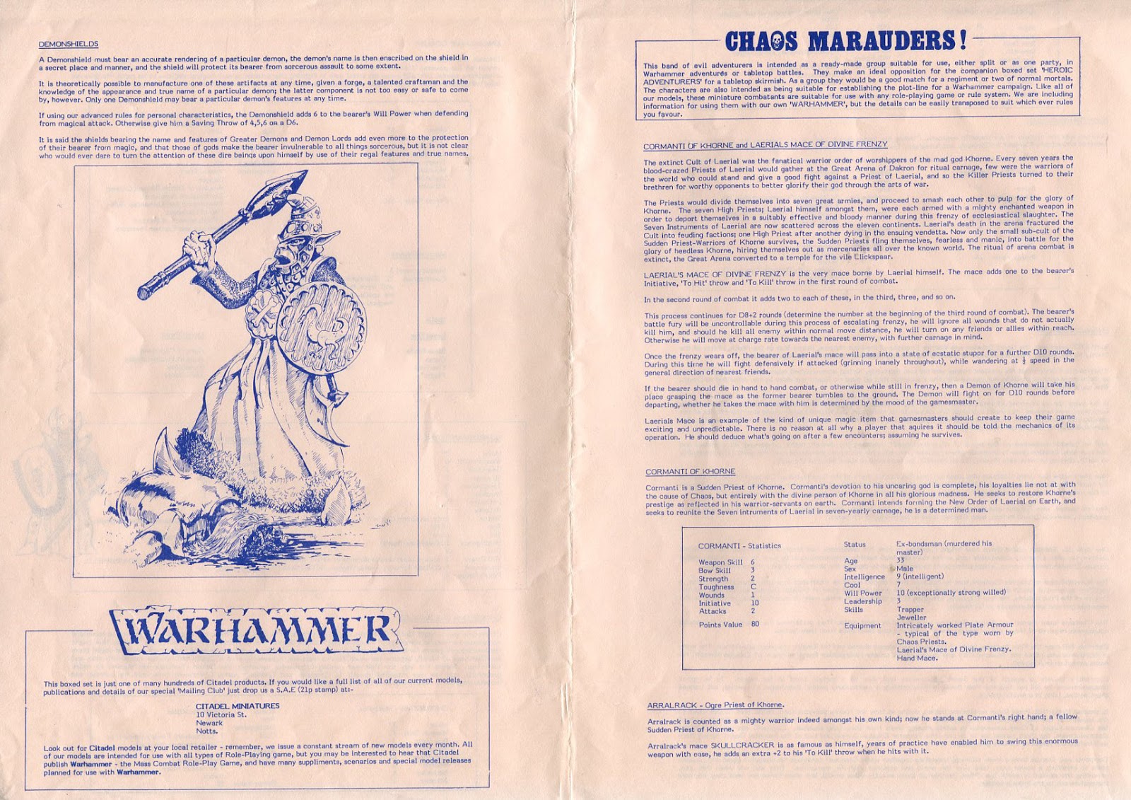 Eldritch Epistles: Citadel box set scenarios: useful Oldhammer inspiration