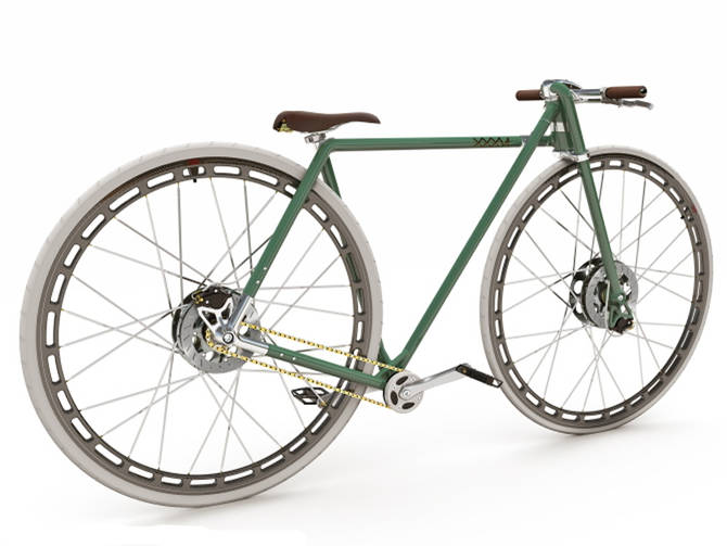 power2sports km a km: Italiano cria uma bicicleta com roda, imagine 36!!!