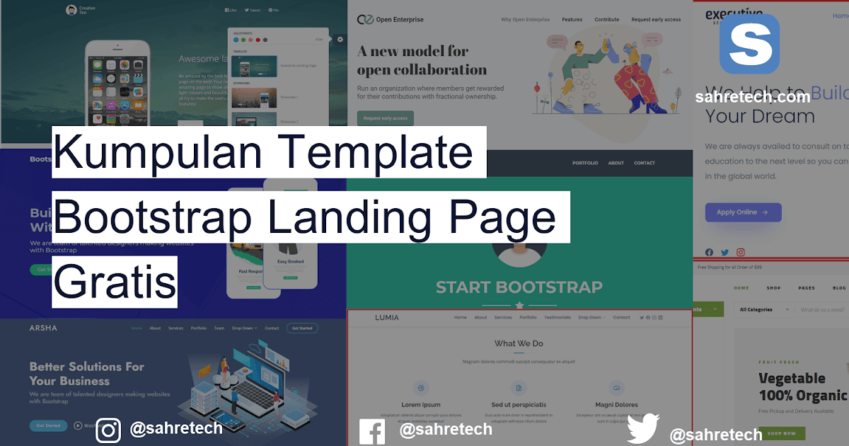 Kumpulan Template Bootstrap Landing Page Gratis - Sahretech