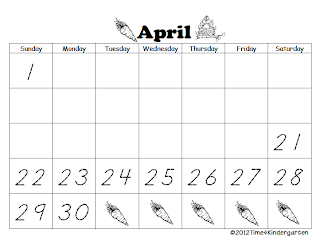 April Calendar | Time 4 Kindergarten