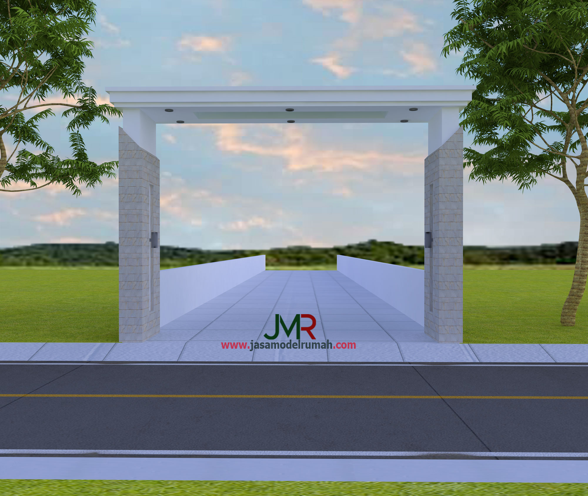 GATE PERUMAHAN MINIMALIS - www.jasamodelrumah.com