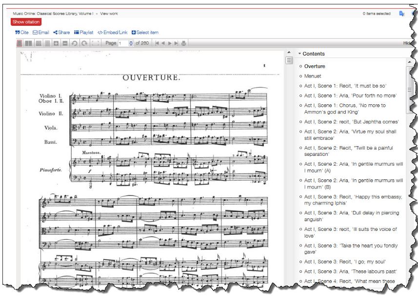Music Online: Classical Scores Library Vol. I now available