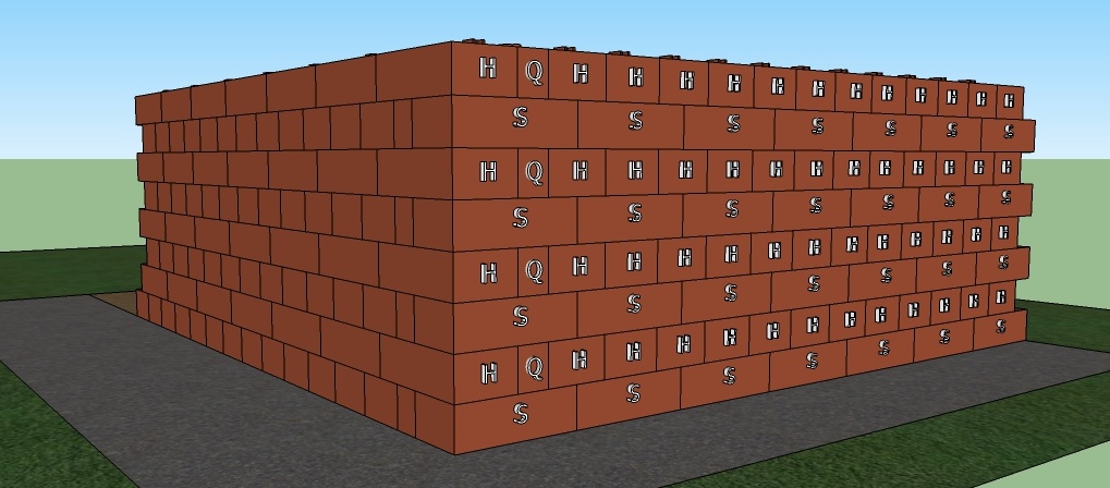 English bond (1 brick thick)