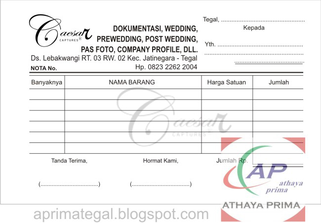 Desain dan Cetak Buku Nota Usaha - Athaya Prima