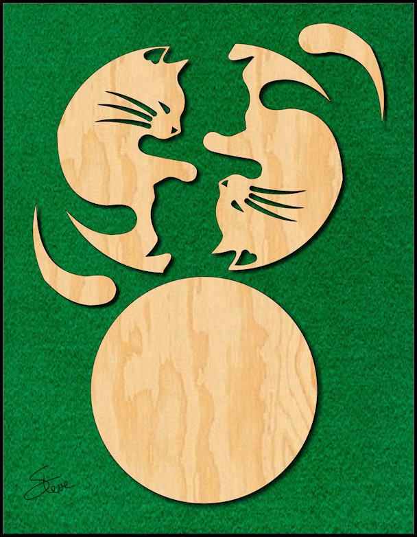 Scrollsaw Workshop: Cuddling Cats Scroll Saw Pattern.