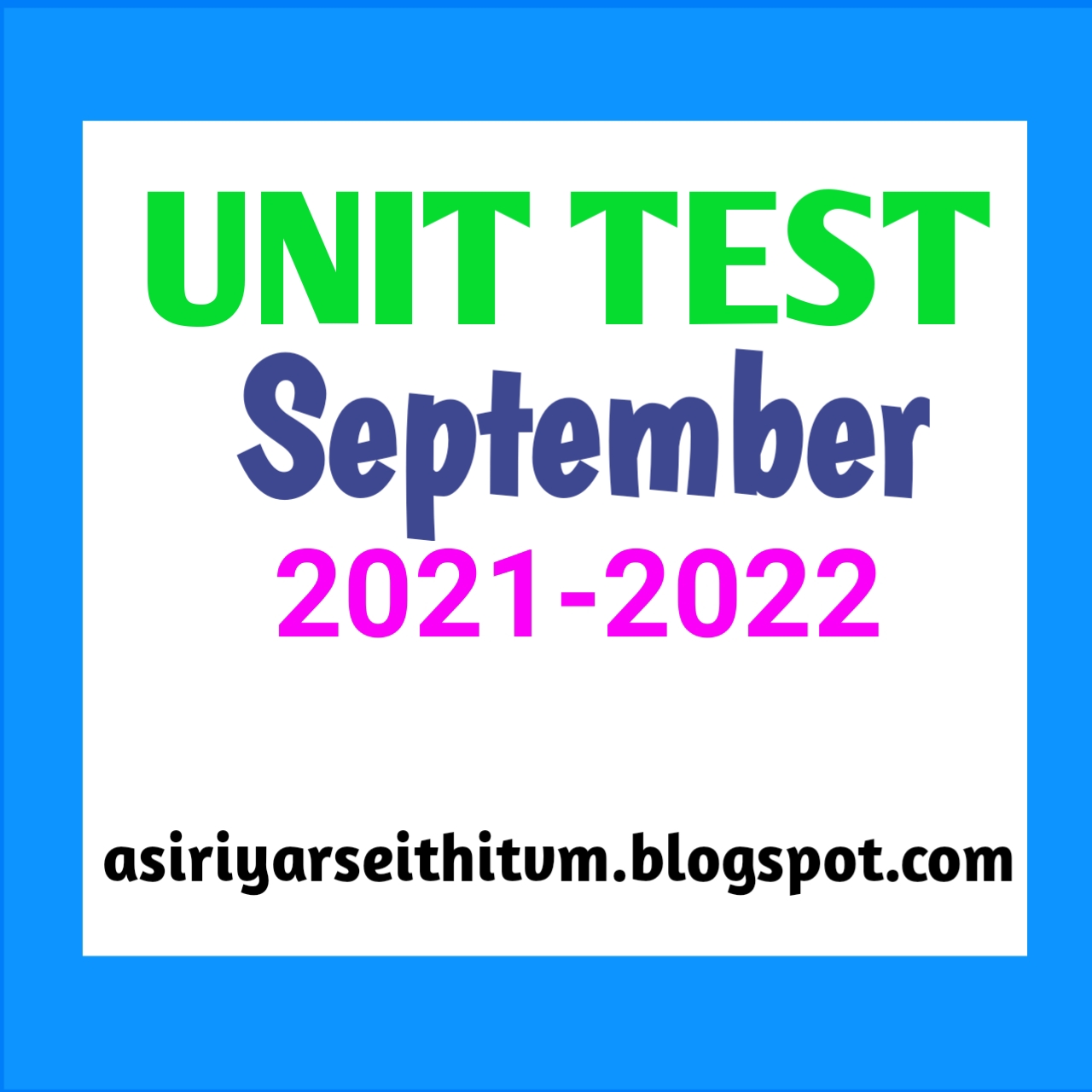 5 5th Std Unit Test September 5-5th-std-unit-test-september