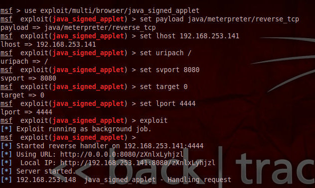 Backtrack 5 Exploit Java Signed Applet ~ Tutoriales Hacking