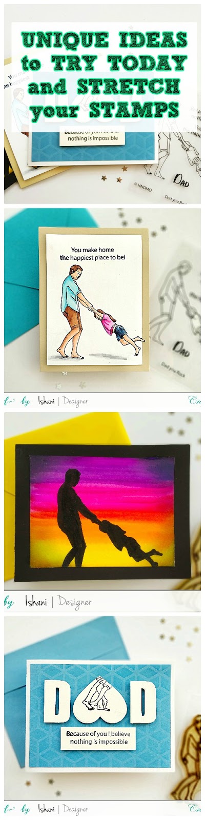 Stretch your stamps for- 3 Cool Father's day cards - Video Tutorial