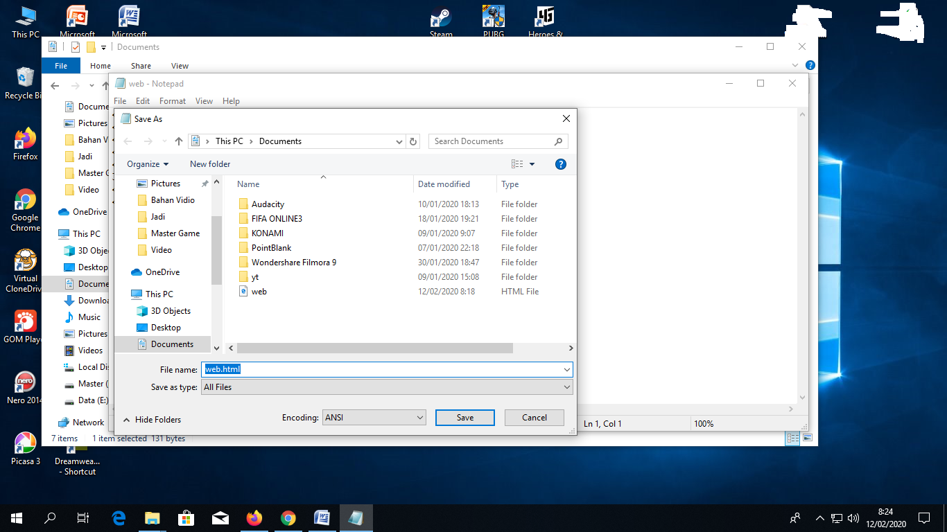 Belajar HTML Dasar Pemula Menggunakan Notepad