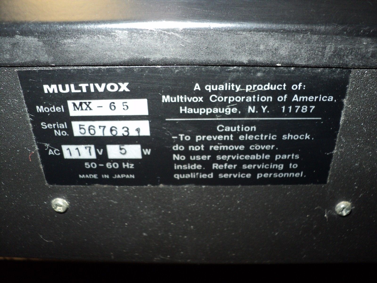 MATRIXSYNTH: Multivox MX-65 Polyphonic Synthesizer SN 567631 w/ SP-88 ...