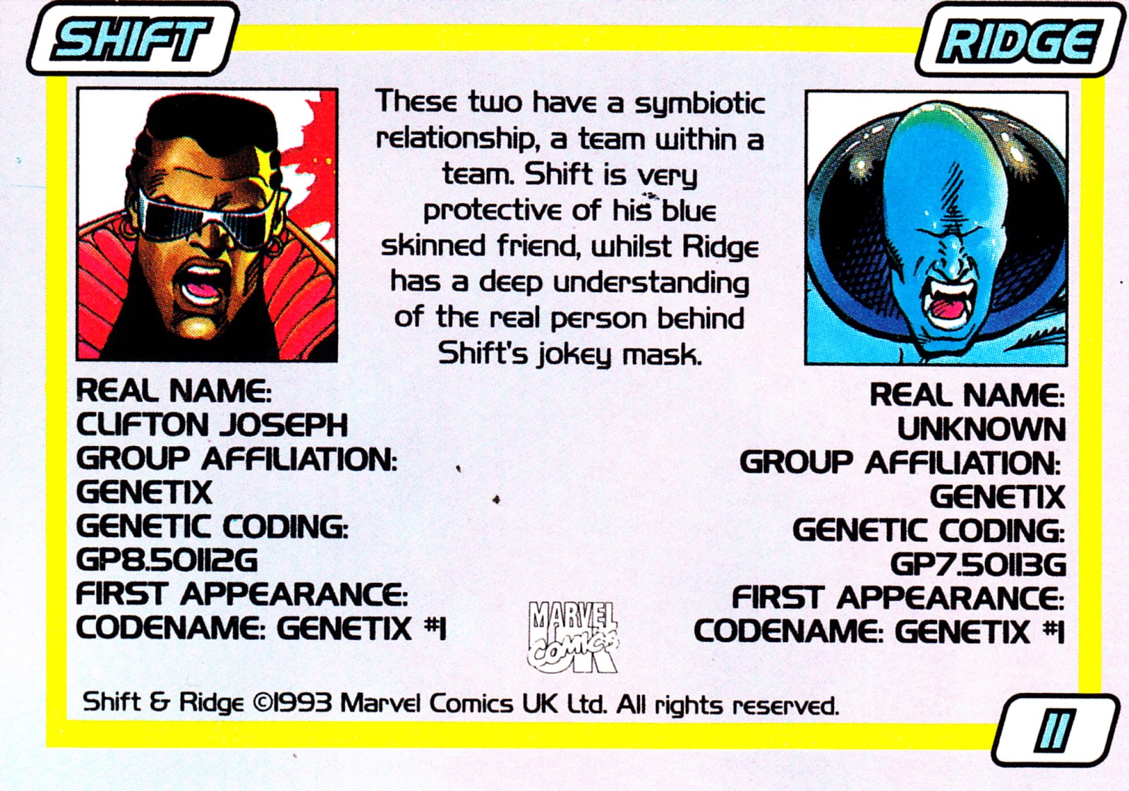 STARLOGGED - GEEK MEDIA AGAIN: 1993: GENE CARDS 9-12 (Marvel UK)