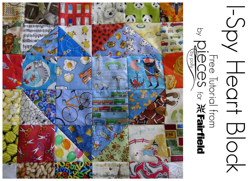 Pieces by Polly: Scrappy Heart Block Tutorial - I-Spy Heart Block