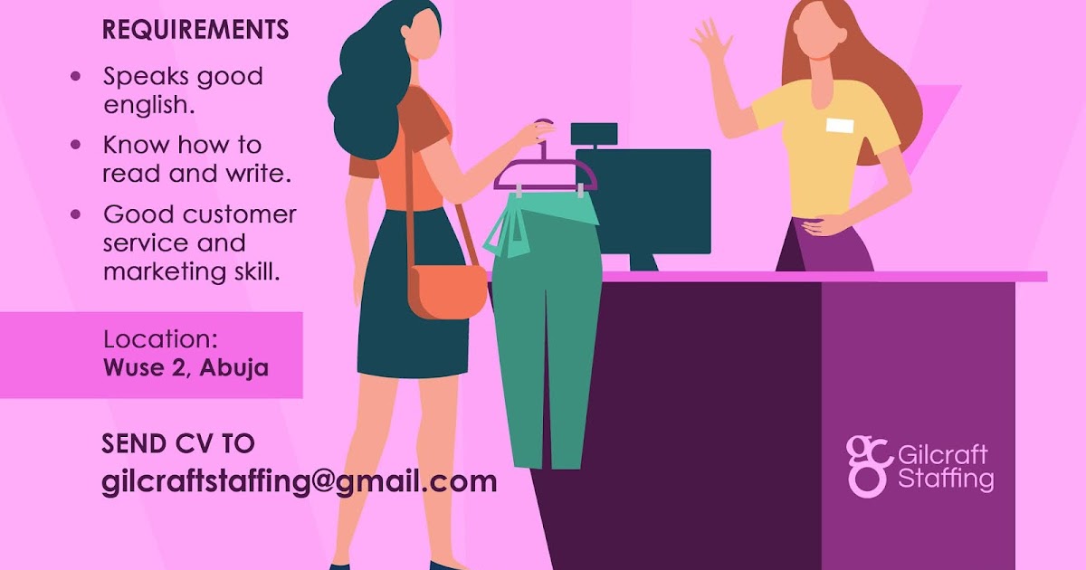 Sales Girl needed in Abuja