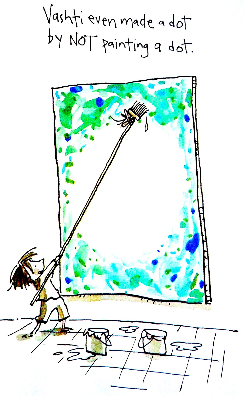 painting activity inspired by The Dot - rubber boots and elf shoes