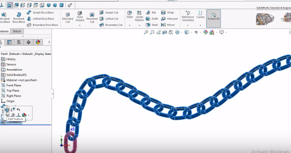 How to Make Chain and tilt 3D Modeling any part using flex command in ...