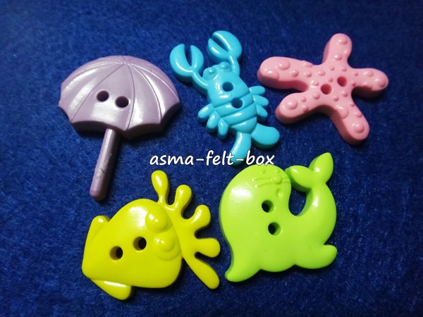 Button Sea Creature : Beach Theme Buttons