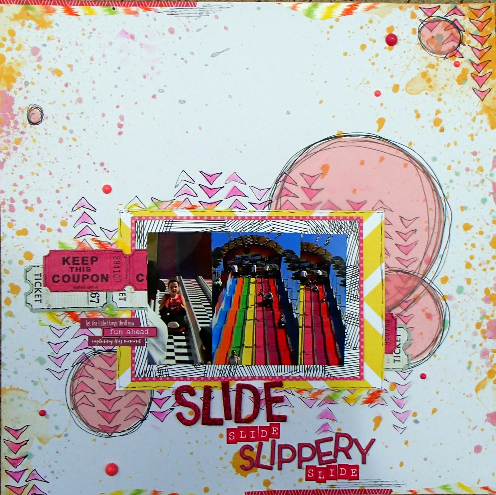 Slide Slide Slippery Slide - My Scraps & More Sketch #84 ~ Nadine Carlier