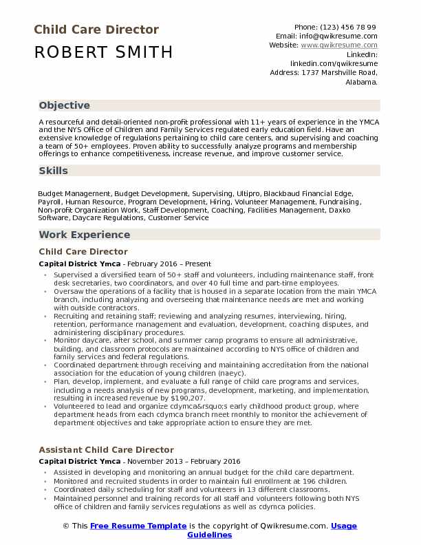Child Care Resume Samples ~ Resume Letter