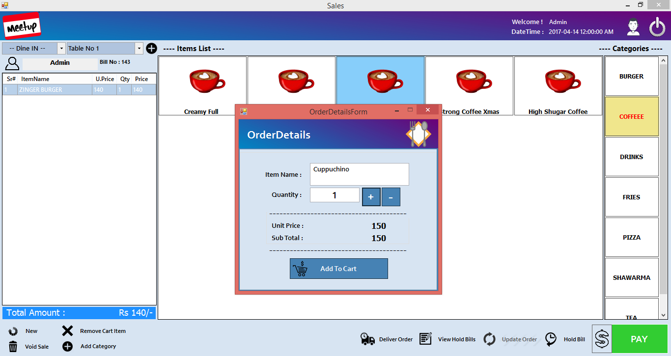 Restaurant POS Touch Layout | POS Point Of Sale Software